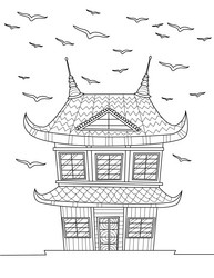 Pagoda House Drawing Vector Images (over 150)