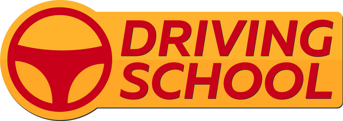 Driving school logo auto education the rules Vector Image