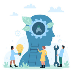 Creative idea solution and discovery tiny people Vector Image
