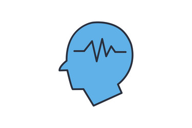 Human head pulse icon medical brain and mental Vector Image