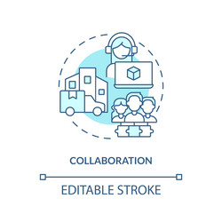 Collaboration blue gradient concept icon Vector Image