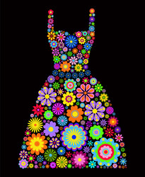 Poppy embroidery dress Royalty Free Vector Image