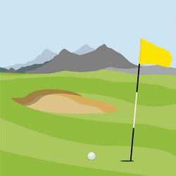 Yellow golf flag Royalty Free Vector Image - VectorStock