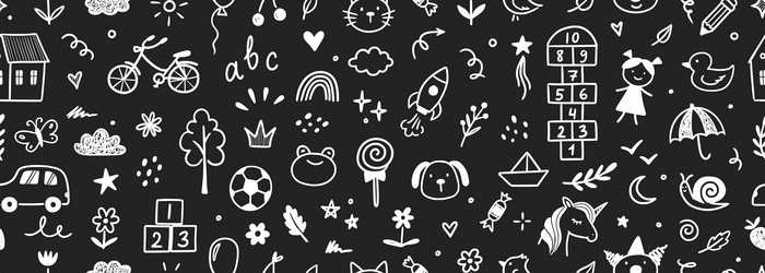 Kindergarten doodle chalkboard background Vector Image