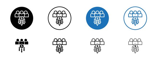 Reduce labor costs icon set low labour wage Vector Image