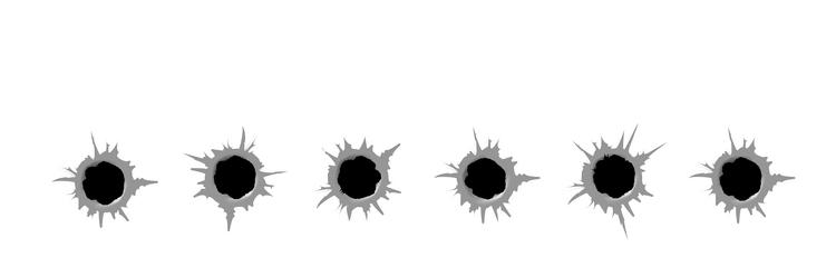 Bullet hole realistic metal damage Royalty Free Vector Image