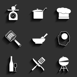 Cooking icons Royalty Free Vector Image - VectorStock