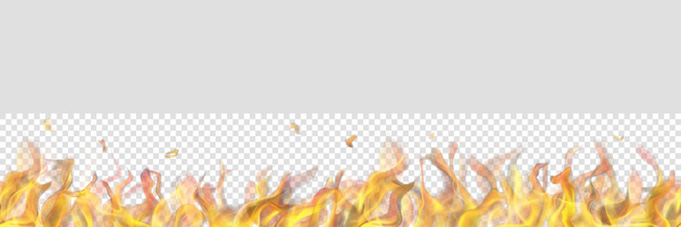 Long horizontal fire flame with smoke Royalty Free Vector