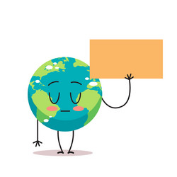 Cute earth character angel with nimbus cartoon Vector Image