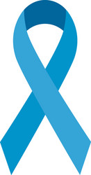 Blue ribbon campaign symbol isolated icon Vector Image