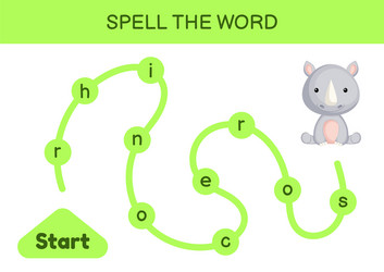 Maze for kids spelling word game template learn Vector Image