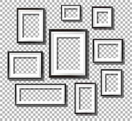 Photo frame template on transparent background Vector Image