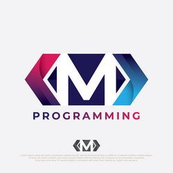 Digital code logo with letter a design coding Vector Image