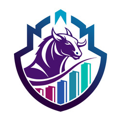 Chart stock market logo template Royalty Free Vector Image