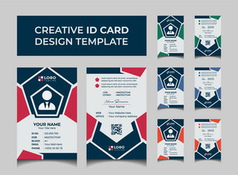 Creative modern id card design template Royalty Free Vector