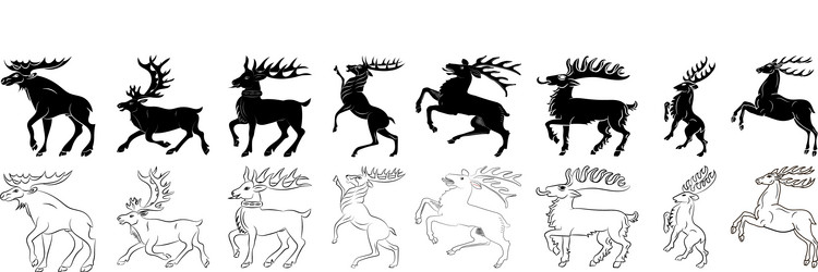Elk Outline Vector Images (over 4,200)