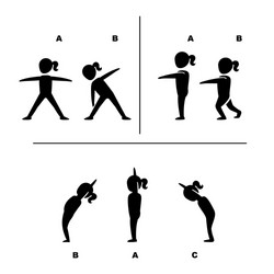 Exercise poses for healthy pictograms Royalty Free Vector