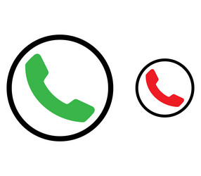 Green and red phone icon Royalty Free Vector Image