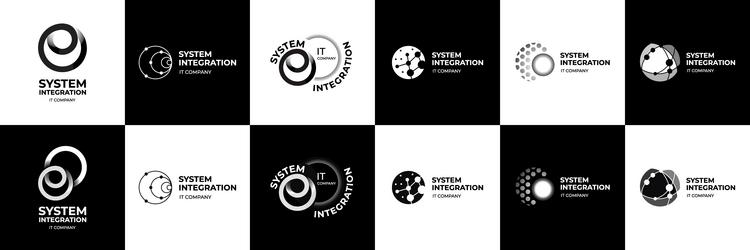 Logo a system integration company Royalty Free Vector Image