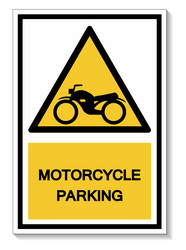 Motorcycle parking symbol sign isolate on white Vector Image
