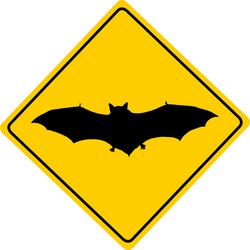 Bat warning sign Royalty Free Vector Image - VectorStock