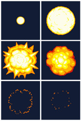 Sprite sheet cracker explosion effect Royalty Free Vector