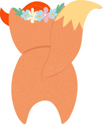 Cute fox rear view isolated on white background Vector Image