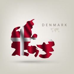 Denmark map flag Royalty Free Vector Image - VectorStock