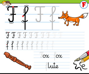 How to write letter a workbook for children Vector Image