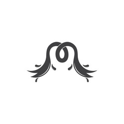 Letter m wavy drop water logo Royalty Free Vector Image