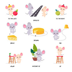 Little mouse standing up on the ladder as english Vector Image