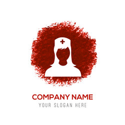 Medical user icon - red watercolor circle splash Vector Image