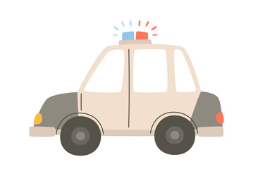 Hippo driving police car Royalty Free Vector Image