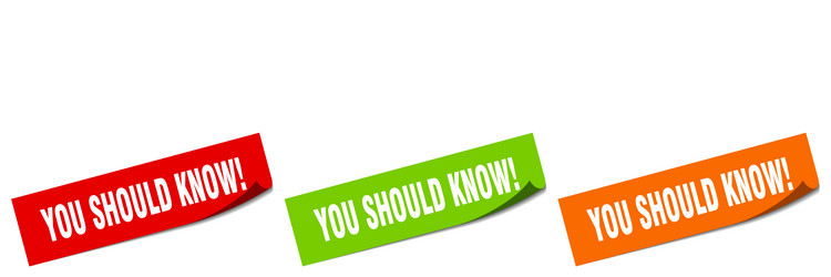 You should know sticker you should know label Vector Image You should know sticker you should know label Vector Image