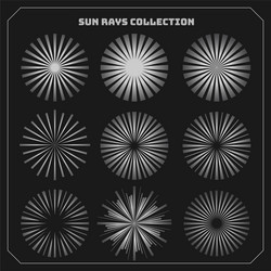 Sun rays and beams collection of fifteen Vector Image