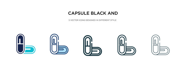 Two color capsule black and white variant icon Vector Image
