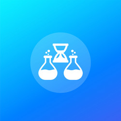 Chemical reaction time icon on white Royalty Free Vector