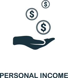 Personal income icon line style design from Vector Image