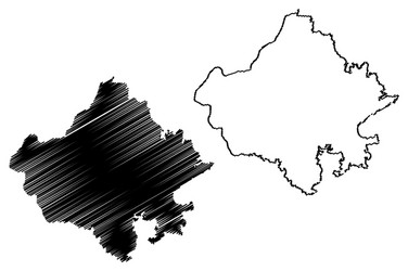 Rajasthan map Royalty Free Vector Image - VectorStock