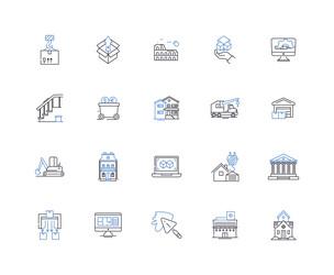Architecture design line icons collection Vector Image