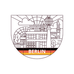 Berlin flag line label Royalty Free Vector Image