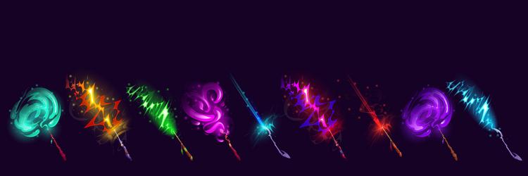 Magic spell game vfx light trail in neon green Vector Image