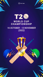 T20 cricket world cup portrait template design Vector Image