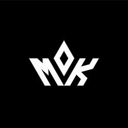 Mk monogram logo with sharped shape design Vector Image