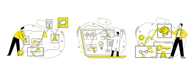 Conceptual innovation breakthroughs transform Vector Image