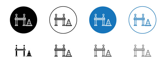 Roadblock icon set barrier and traffic obstacle Vector Image