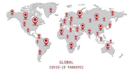 Covid19-19 virus spread around the world Vector Image