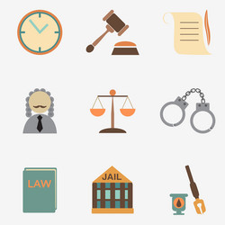 Judge cartoon character set law and justice Vector Image