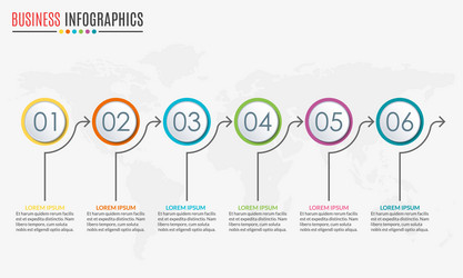 6 steps infographic design template for diagram Vector Image