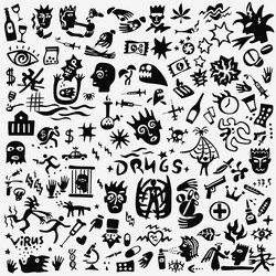 Crime - doodles Royalty Free Vector Image - VectorStock